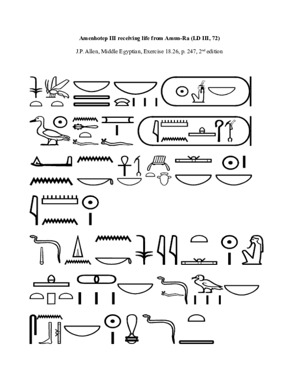 (PDF) Amenhotep III receiving life from Amun-Ra (LD III, 72)