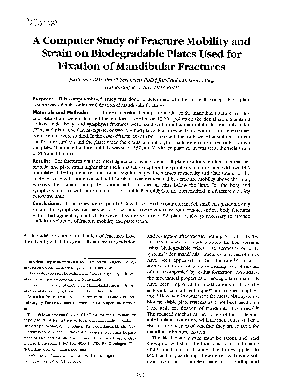 (PDF) A computer study of fracture mobility and strain on biodegradable ...