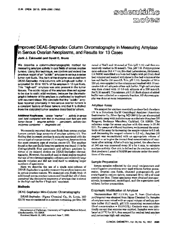 (PDF) Improved DEAE-Sephadex column chromatography in measuring amylase ...
