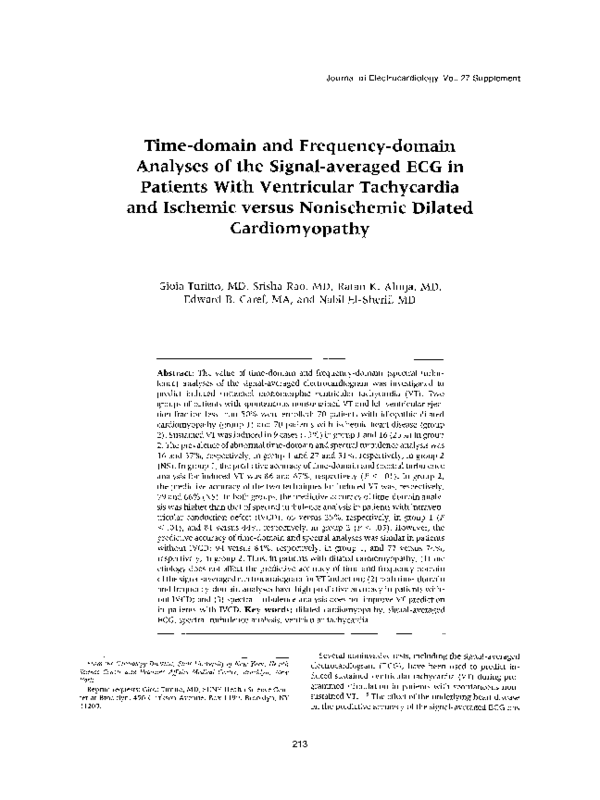 Pdf Bivariable Analysis Of Ventricular Late Potentials In High Resolution Ecg Records E