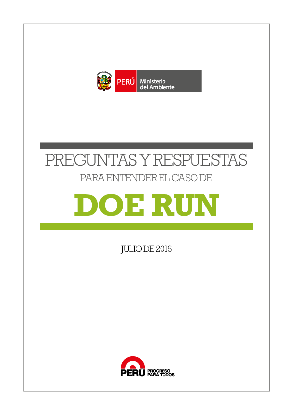 (PDF) PREGUNTAS Y RESPUESTAS PARA ENTENDER EL CASO DE DOE RUN