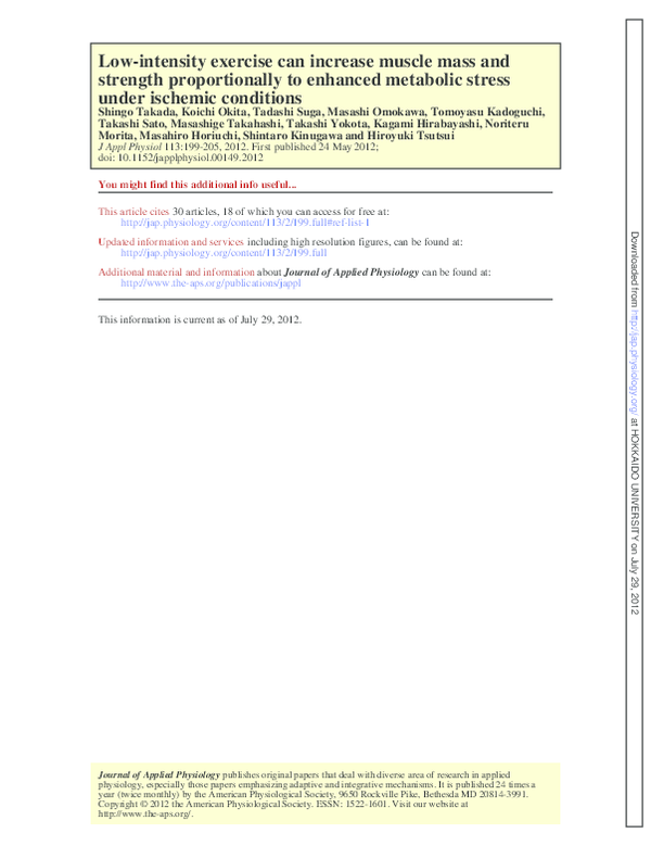 (PDF) Low-intensity exercise can increase muscle mass and strength ...