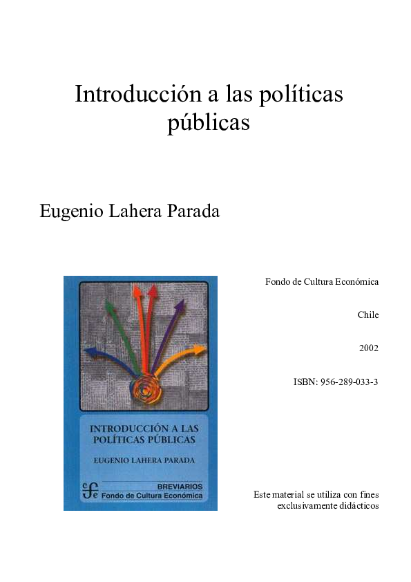 (PDF) Introducción a las políticas públicas