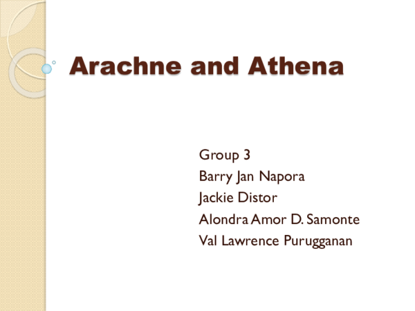 (PPT) Arachne and Athena
