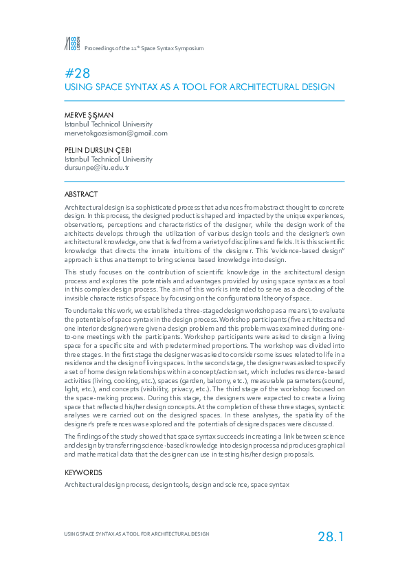 Pdf Using Space Syntax As A Tool For Architectural Design