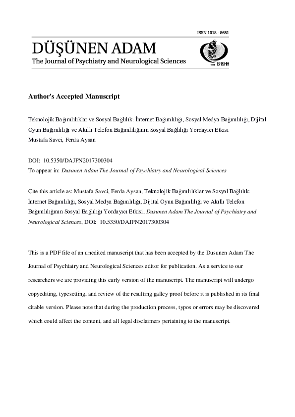 (PDF) The Predictor Effect of Internet Addiction, Social Media Addiction, Digital Game Addiction ...