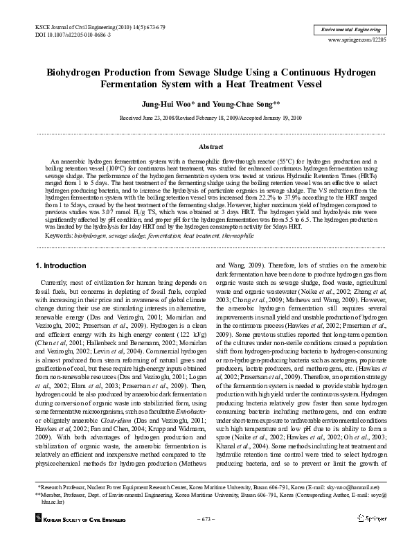 (PDF) Biohydrogen production from sewage sludge using a continuous hydrogen fermentation system ...