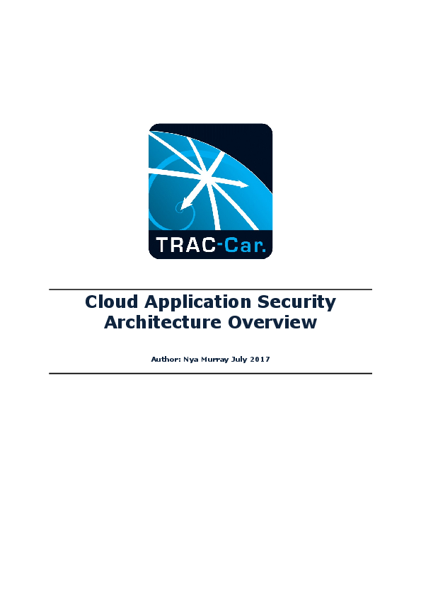 (PDF) Cloud Application Security Architecture Overview