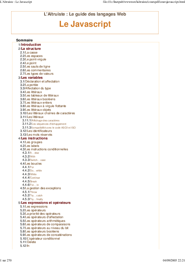 (PDF) L'Altruiste : Le guide des langages Web
