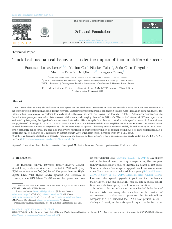 (PDF) Track-bed mechanical behaviour under the impact of train at ...