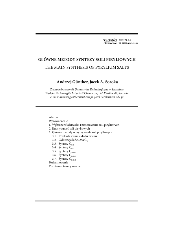 (PDF) The main synthesis of pyrylium salts