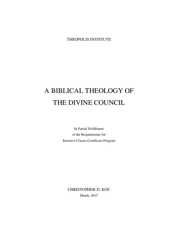 (PDF) A Biblical Theology of the Divine Council