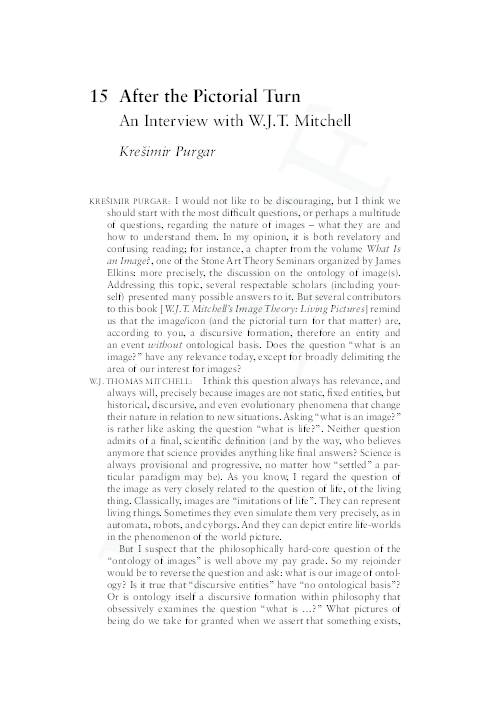 (PDF) After the Pictorial Turn – An Interview with W.J.T. Mitchell