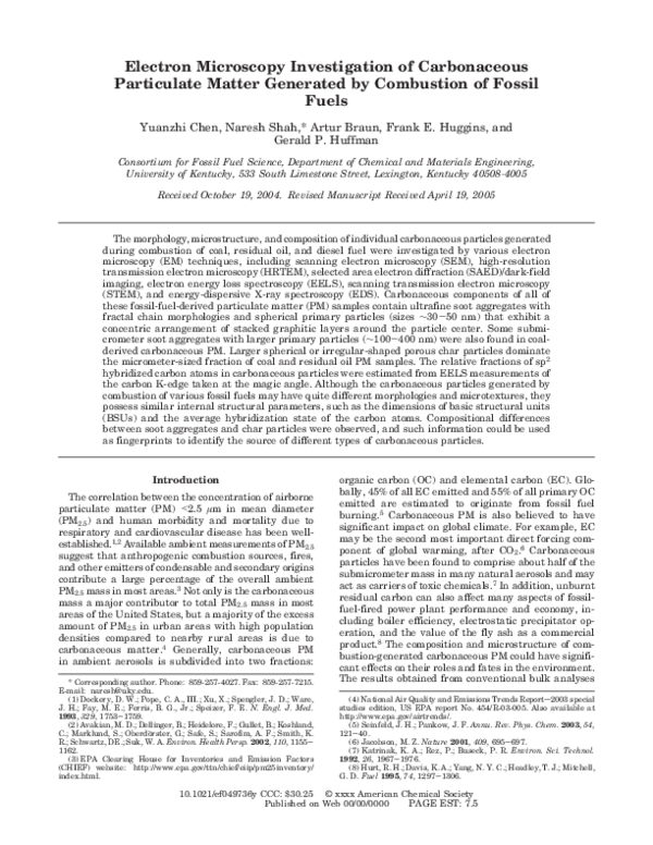 (PDF) Measurement of fine particulate matter using electron microscopy ...