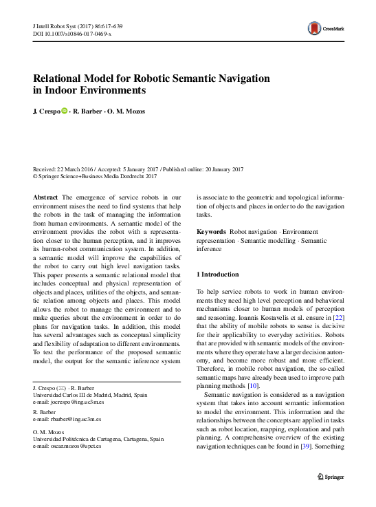 Pdf Relational Model For Robotic Semantic Navigation In Indoor