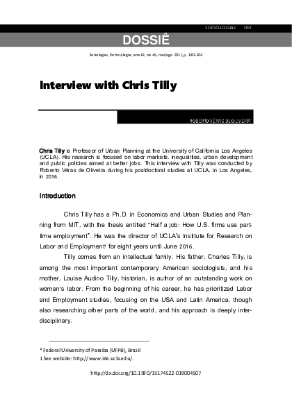 (PDF) Interview with Chris Tilly