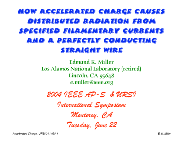 (PDF) PRESENTATION-HOW ACCELERATED CHARGE CAUSES DISTRIBUTED RADIATION ...