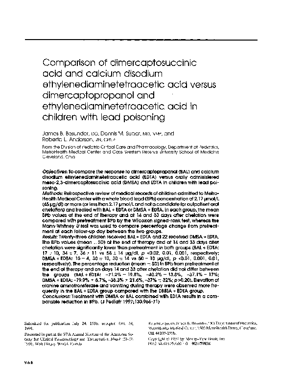 (PDF) Comparison of dimercaptosuccinic acid and calcium disodium ...