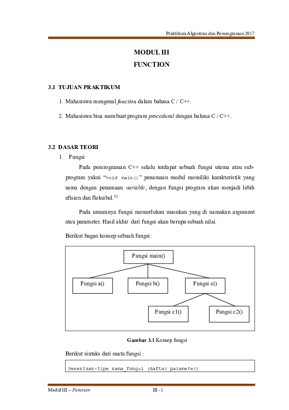 (DOC) MODUL III FUNCTION