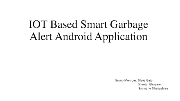 (PPT) IOT Based Smart Garbage Alert Android Application (PPT) IOT Based Smart Garbage Alert Android Application