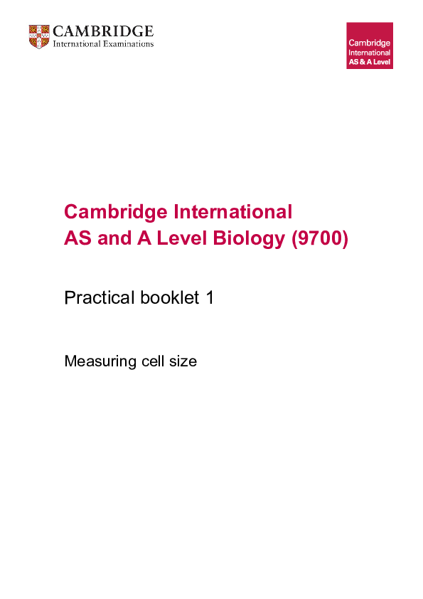 (DOC) Cambridge International AS and A Level Biology (9700) Practical ...