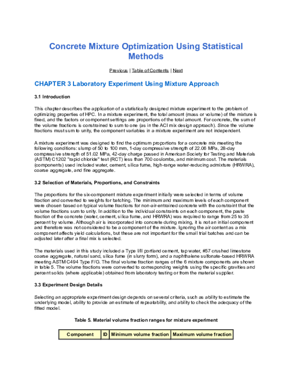 (DOC) Concrete Mixture Optimization Using Statistical Methods