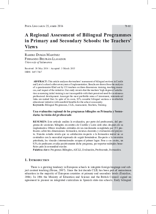 (PDF) A Regional Assessment of Bilingual Programmes in Primary and ...