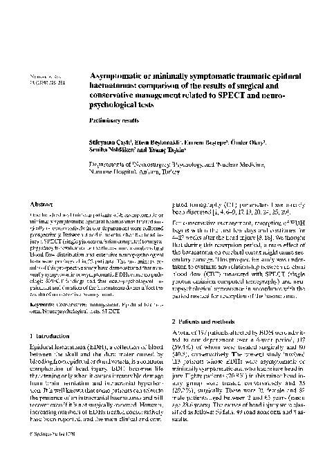 (PDF) Asymptomatic or minimally symptomatic traumatic epidural ...