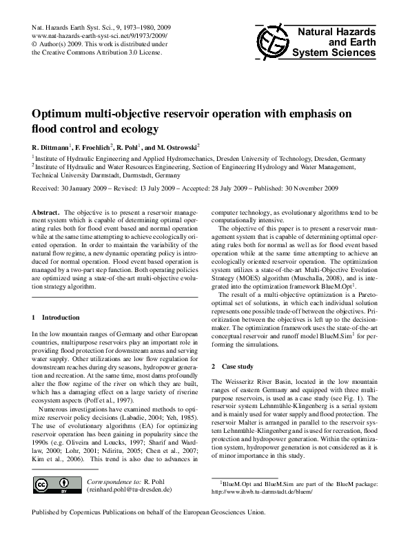 (PDF) Optimum multi-objective reservoir operation with emphasis on ...