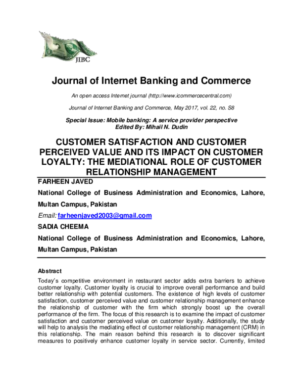 (PDF) Journal of Internet Banking and Commerce CUSTOMER SATISFACTION ...
