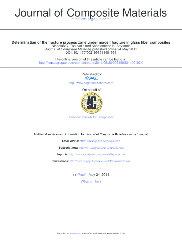 Pdf Determination Of The Fracture Process Zone Under Mode I Fracture