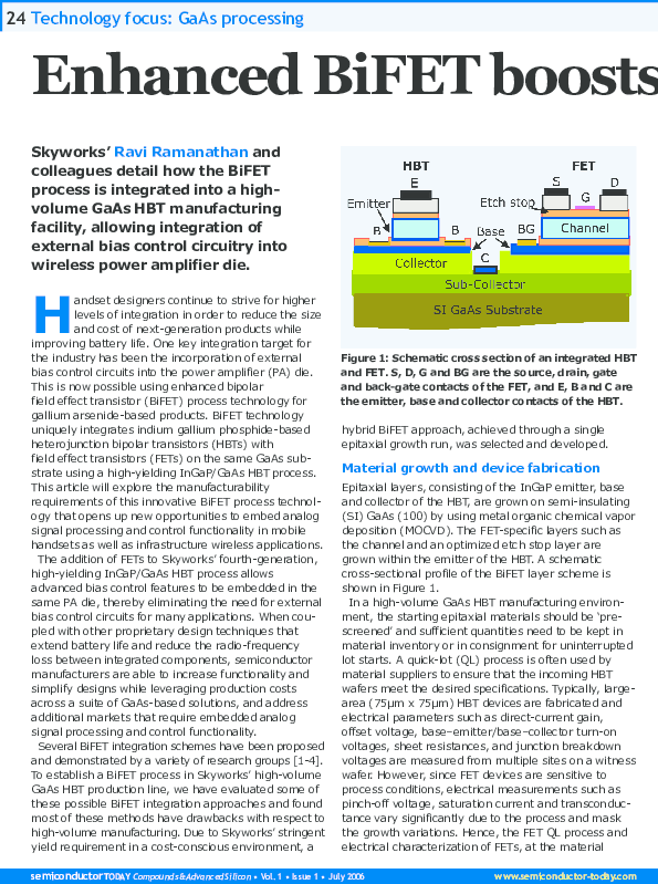 (PDF) Enhanced BiFET boosts wireless integration