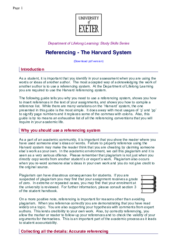 (PDF) Referencing -The Harvard System