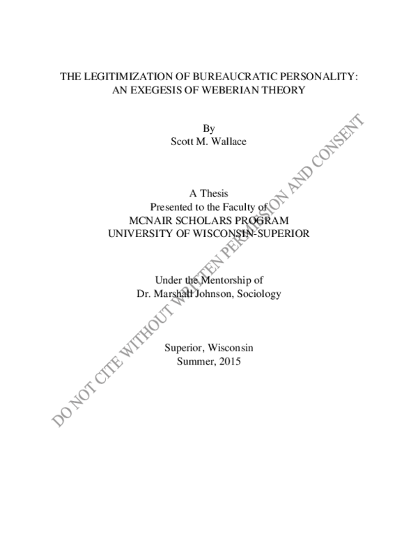 (PDF) The Legitimization of Bureaucratic Personality: An Exegesis of ...
