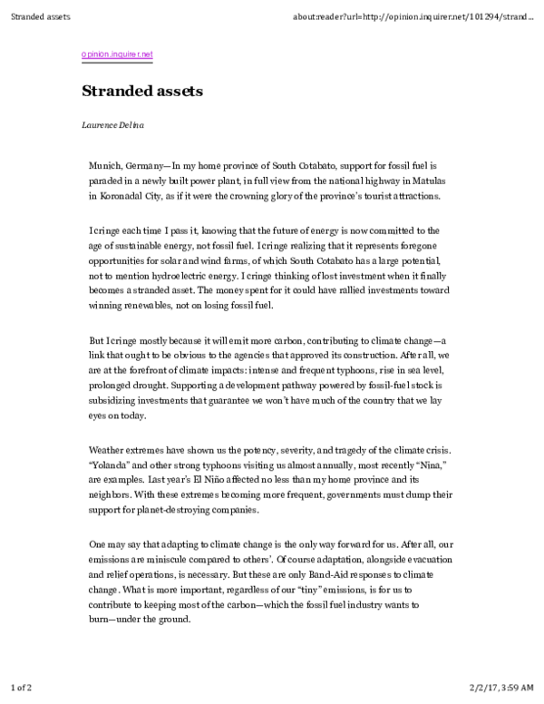 (PDF) Stranded assets