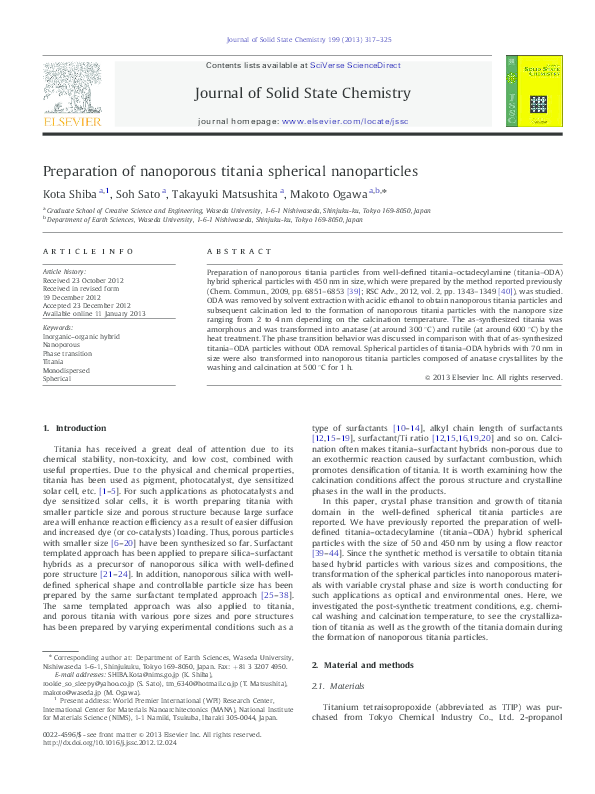 (PDF) Mesoporous Silica Spherical Particles
