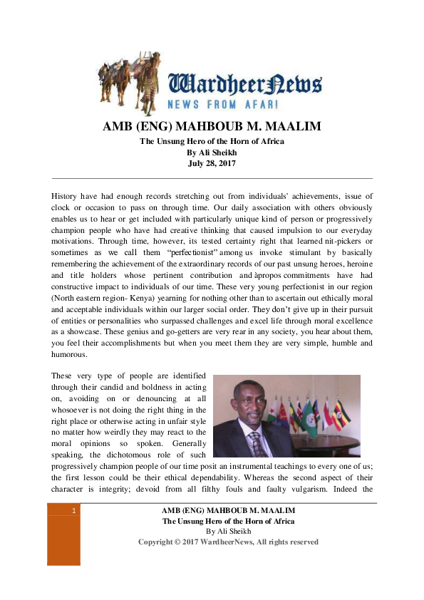 (PDF) AMB (ENG) MAHBOUB M. MAALIM The Unsung Hero of the Horn of Africa ...