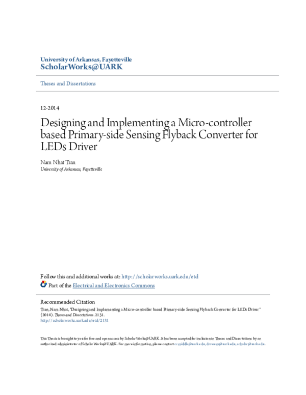 Pdf Designing And Implementing A Micro Controller Based Primary Side
