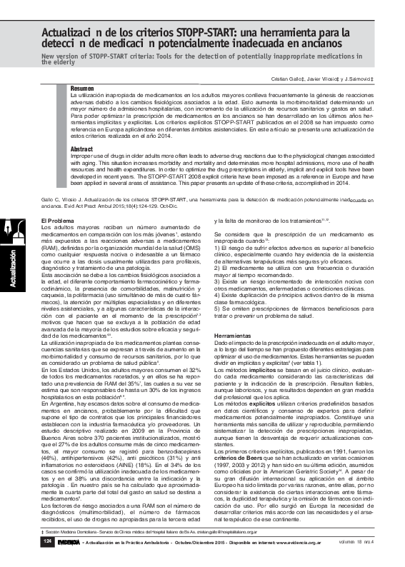 (PDF) Actualización de los criterios STOPP-START: una herramienta para ...