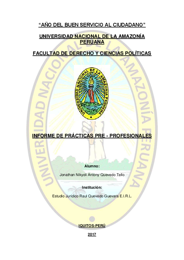 (PDF) Informe de Prácticas Pre Profesionales