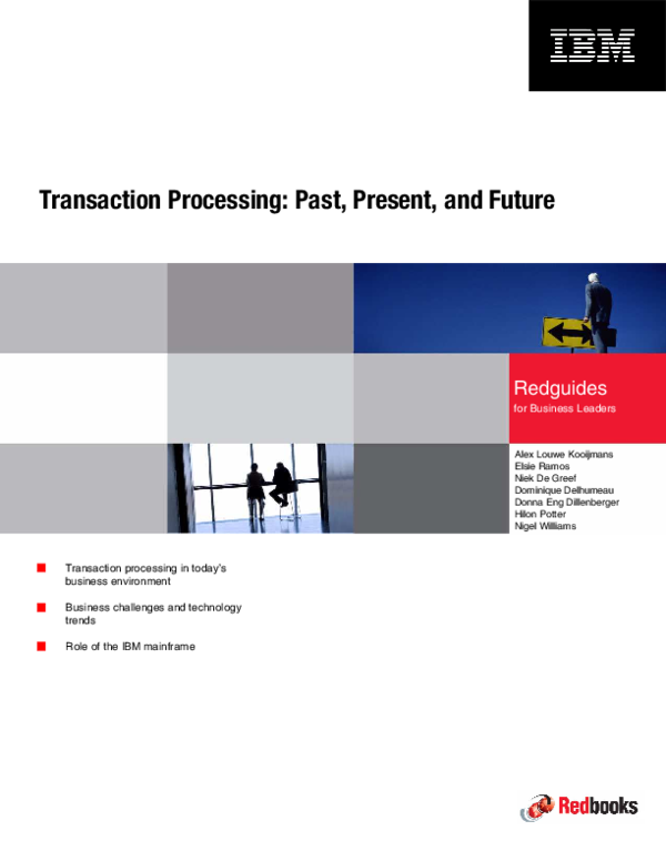 (PDF) Front cover Transaction Processing: Past, Present, and Future