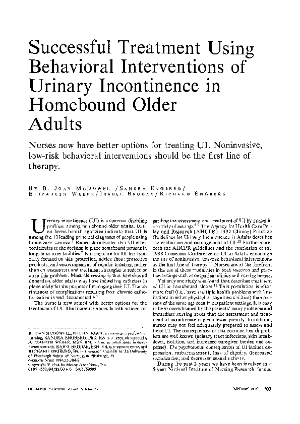 (PDF) Successful treatment using behavioral interventions of urinary ...