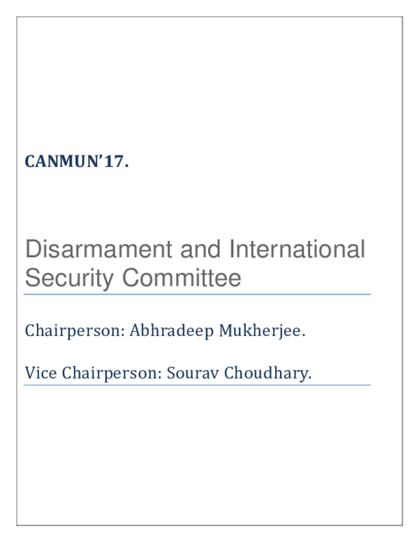 (PDF) Disarmament and International Security Committee