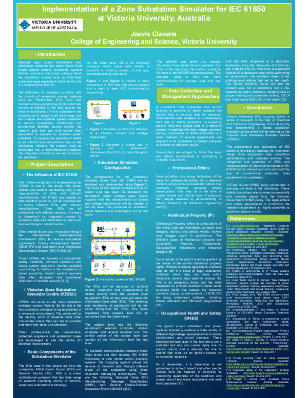Pdf Implementation Of A Zone Substation Simulator For Iec 61850