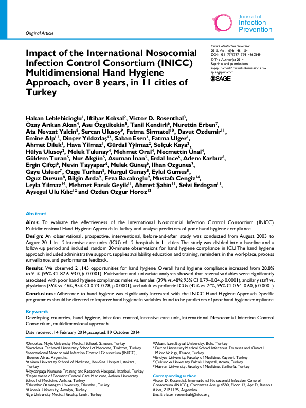 (PDF) Impact of the International Nosocomial Infection Control ...