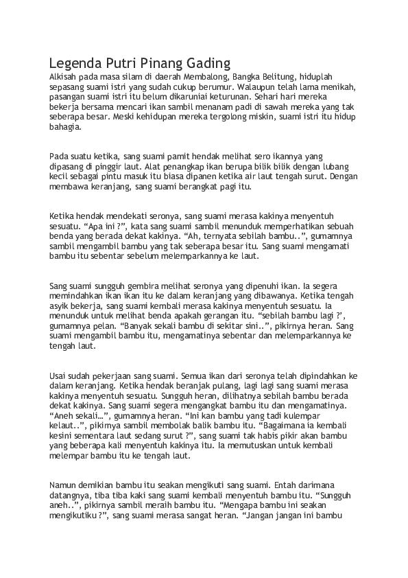 (DOC) Legenda Putri Pinang Gading