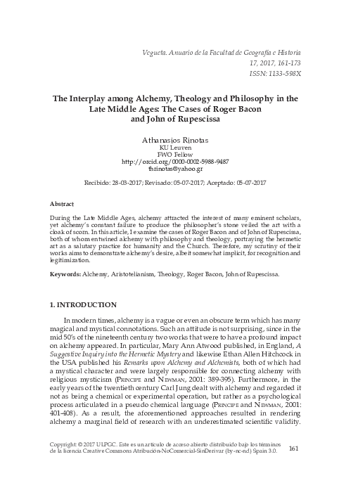 (PDF) Rinotas, A., “The Interplay among Alchemy, Theology and ...