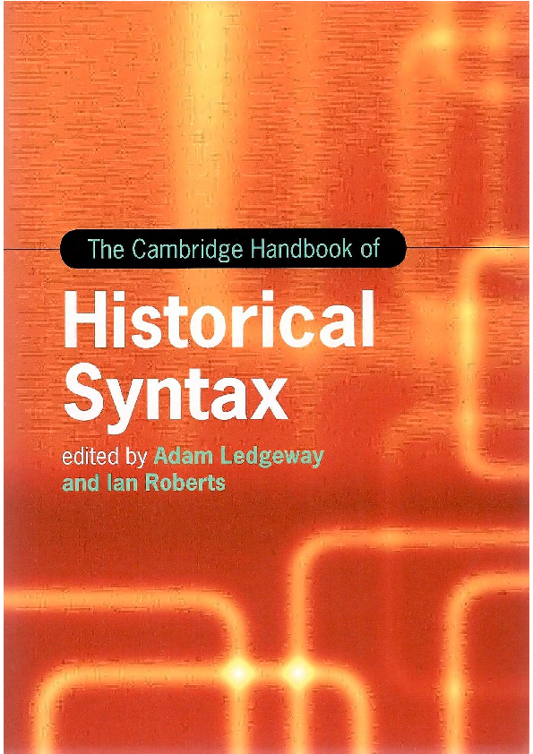 (PDF) 'Reanalysis', Chapter 4 of the Cambridge Handbook of Historical Syntax (2017)