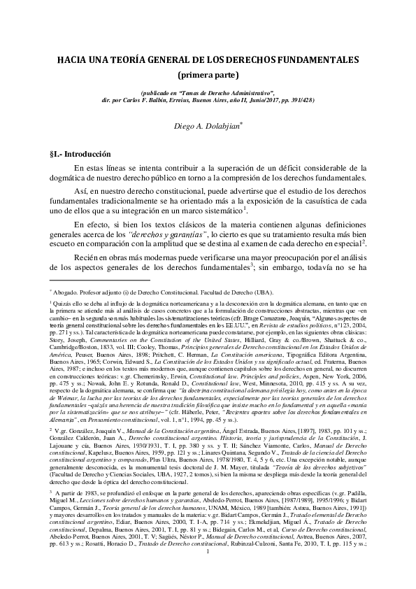 (PDF) HACIA UNA TEORÍA GENERAL DE LOS DERECHOS FUNDAMENTALES (primera parte)