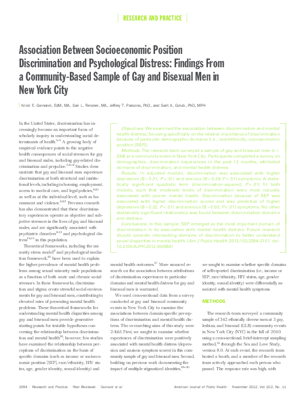 (PDF) Association Between Socioeconomic Position Discrimination and ...